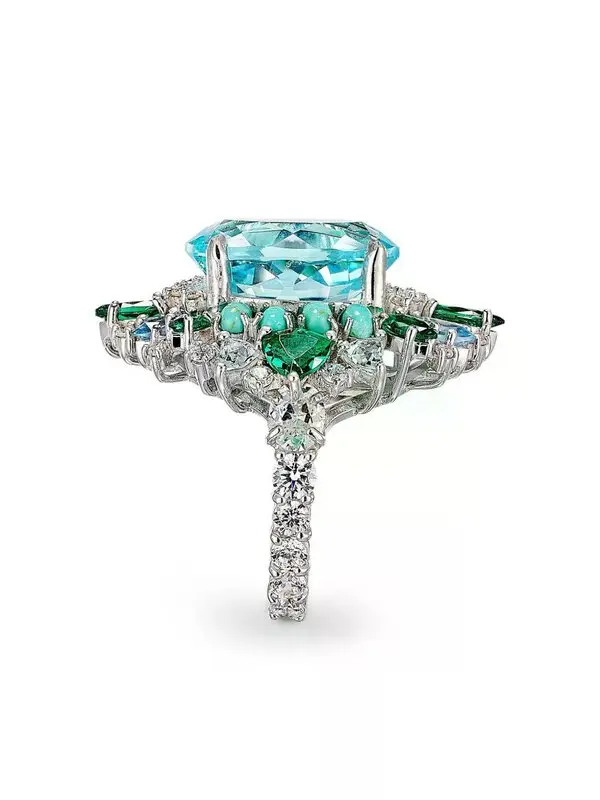 ANABELA CHAN Aqua Poseidon Multi-stone Ring - Silver