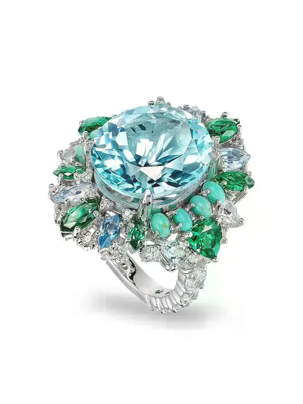 ANABELA CHAN Aqua Poseidon Multi-stone Ring - Silver