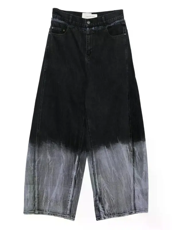 FENG CHEN WANG Frayed Dip-dye Trousers