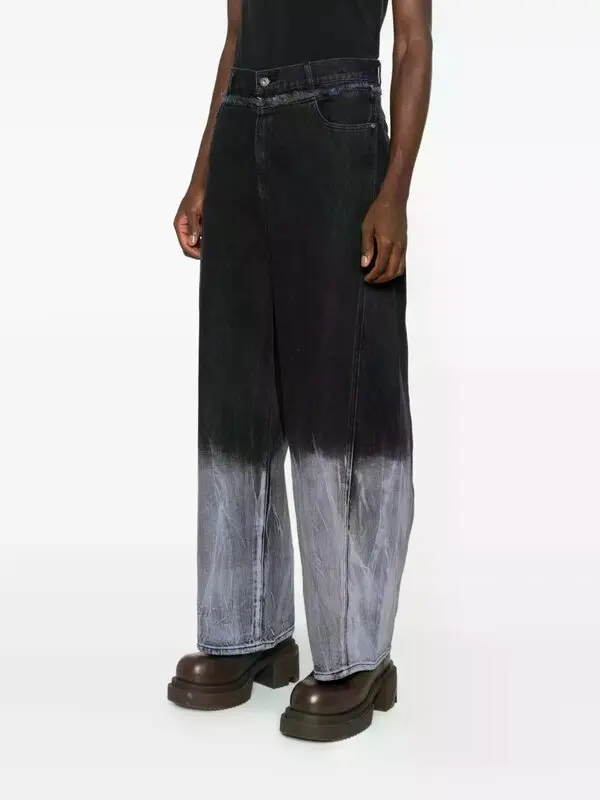 FENG CHEN WANG Frayed Dip-dye Trousers
