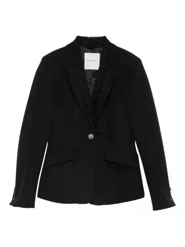 ERMANNO FIRENZE Lace Detail Single-breasted Jacket