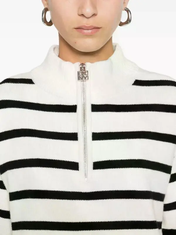 Dkny Striped Half-zip Jumper