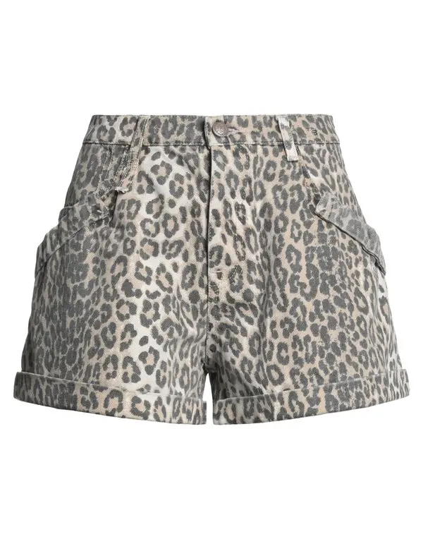 R13 Denim Leopard-print Shorts