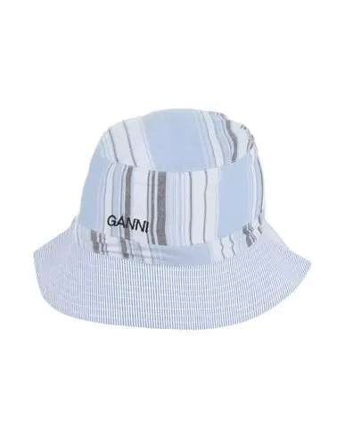 GANNI Light Cotton Bucket Hat - Blue
