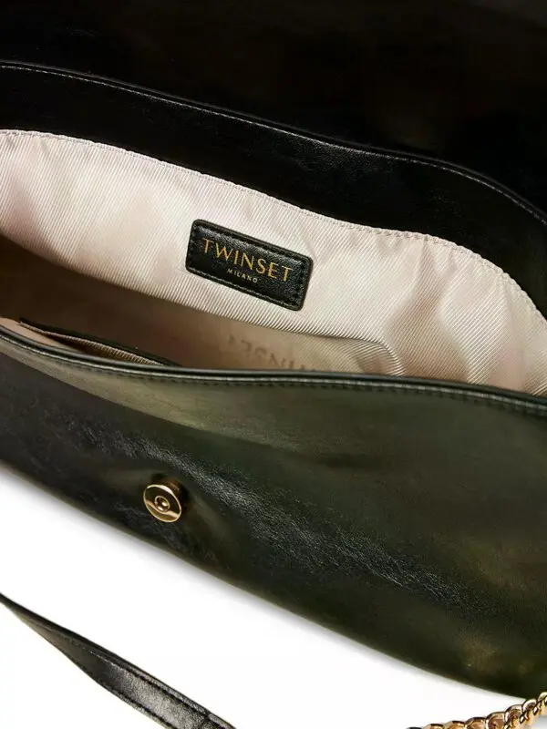 TWINSET Chain Shoulder Bag With Logo Plaque