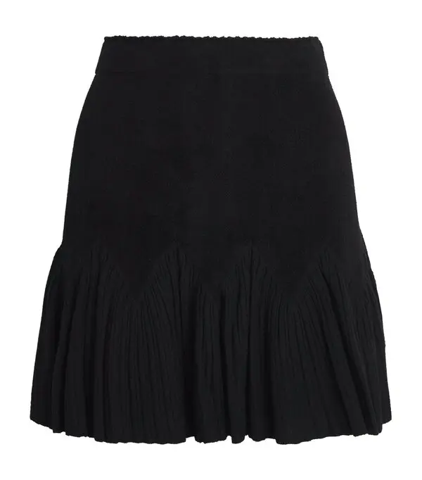 Sandro Velvet Ruffled Mini Skirt