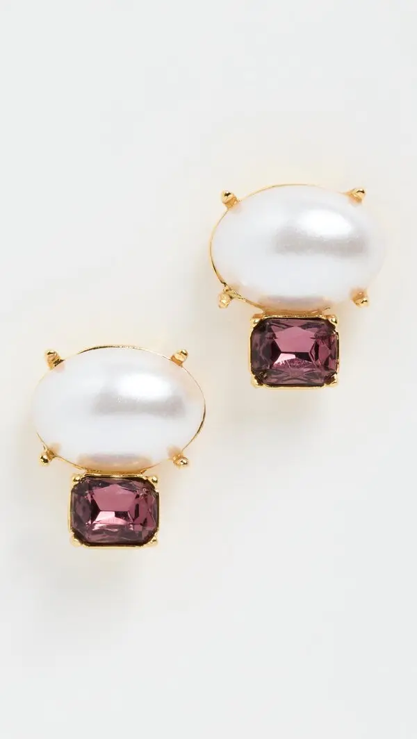 KENNETH JAY LANE Double Stone Drop Earrings