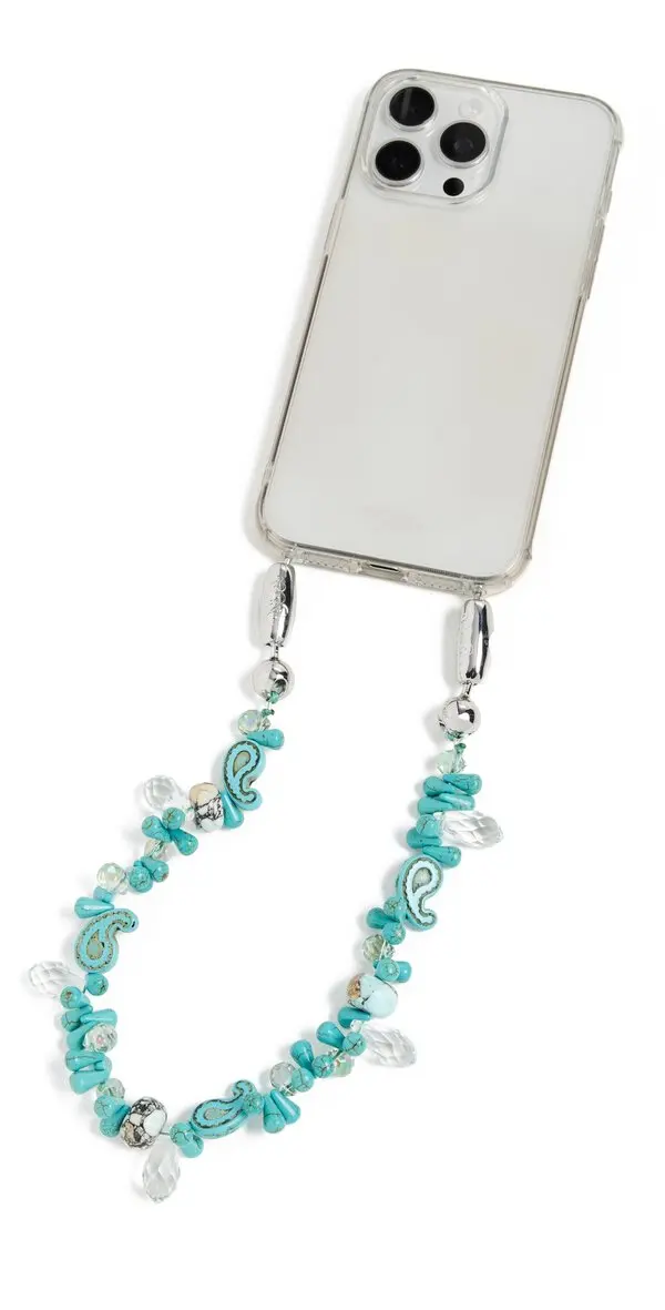 OSSA Crystal Paisley Wristlet - Turquoise