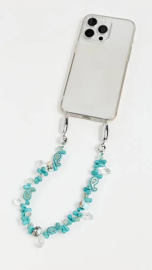 OSSA Crystal Paisley Wristlet - Turquoise