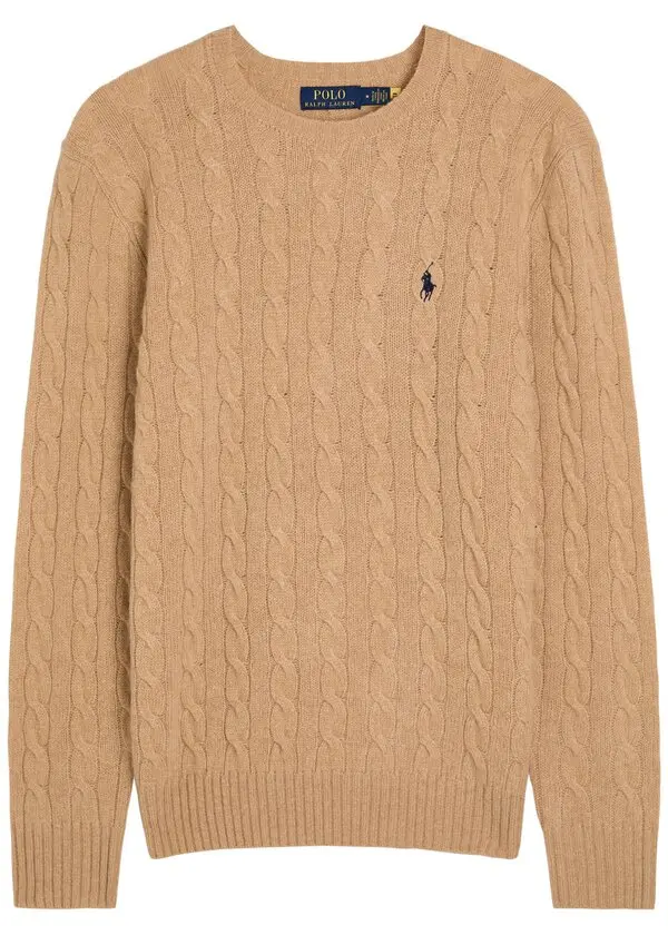 Polo Ralph Lauren Cable-knit Wool And Cashmere-blend Jumper - Camel