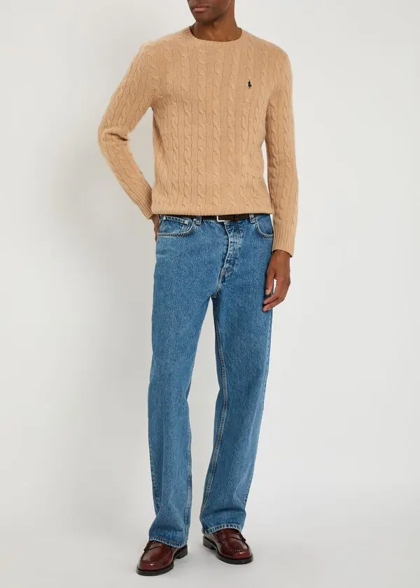 Polo Ralph Lauren Cable-knit Wool And Cashmere-blend Jumper - Camel