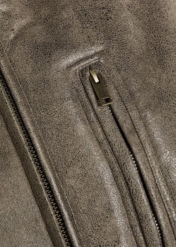 Isabel Marant Evina Faux Leather Coat With Shearling Trim