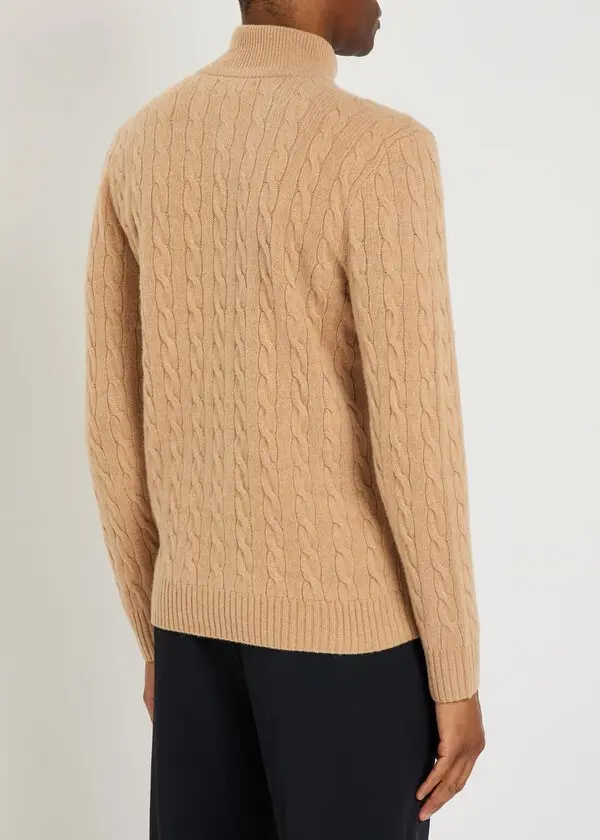 Polo Ralph Lauren Cable-knit Wool And Cashmere-blend Jumper - Camel