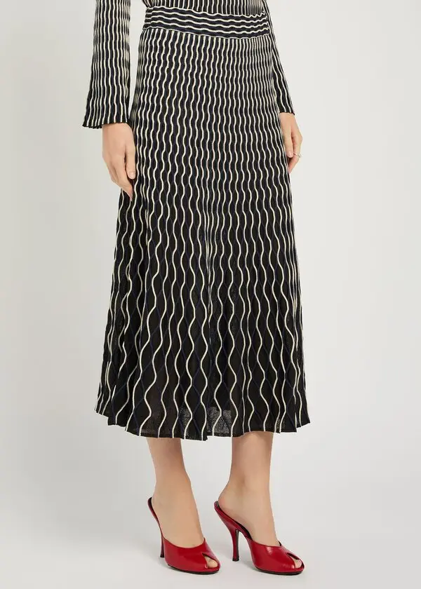 Simkhai Aliza Textured Knit Midi Skirt