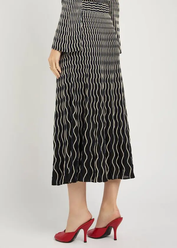Simkhai Aliza Textured Knit Midi Skirt