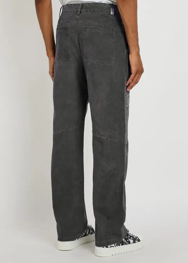 REPRESENT Straight-leg Cotton Gabardine Trousers - Black