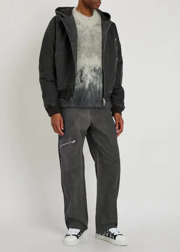 REPRESENT Straight-leg Cotton Gabardine Trousers - Black