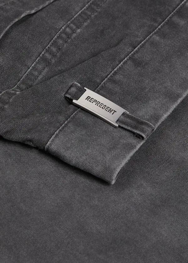 REPRESENT Straight-leg Cotton Gabardine Trousers - Black