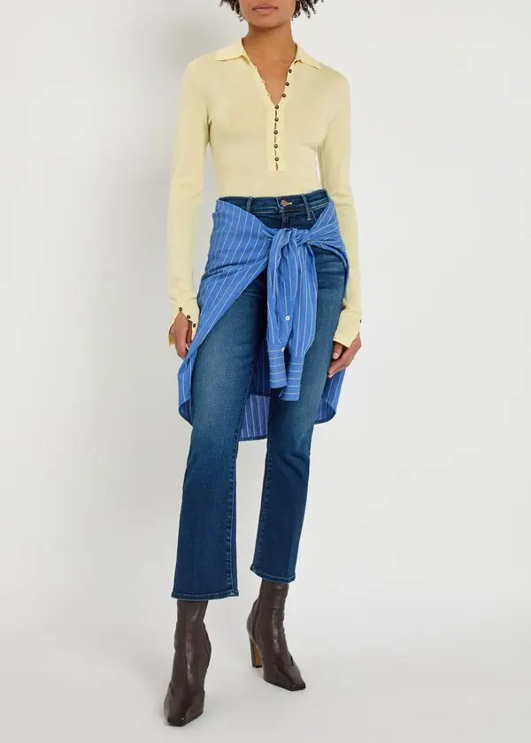 MOTHER The Hustler Ankle Flare Jeans - Blue