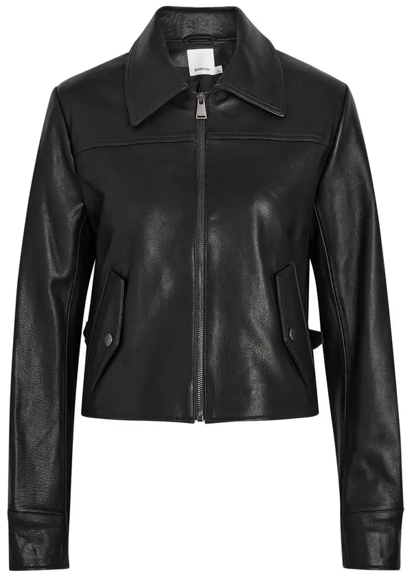 Simkhai Freeman Leather Jacket - Black