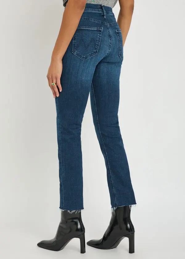 MOTHER The Dazzler Ankle Fray Slim Straight-leg Jeans