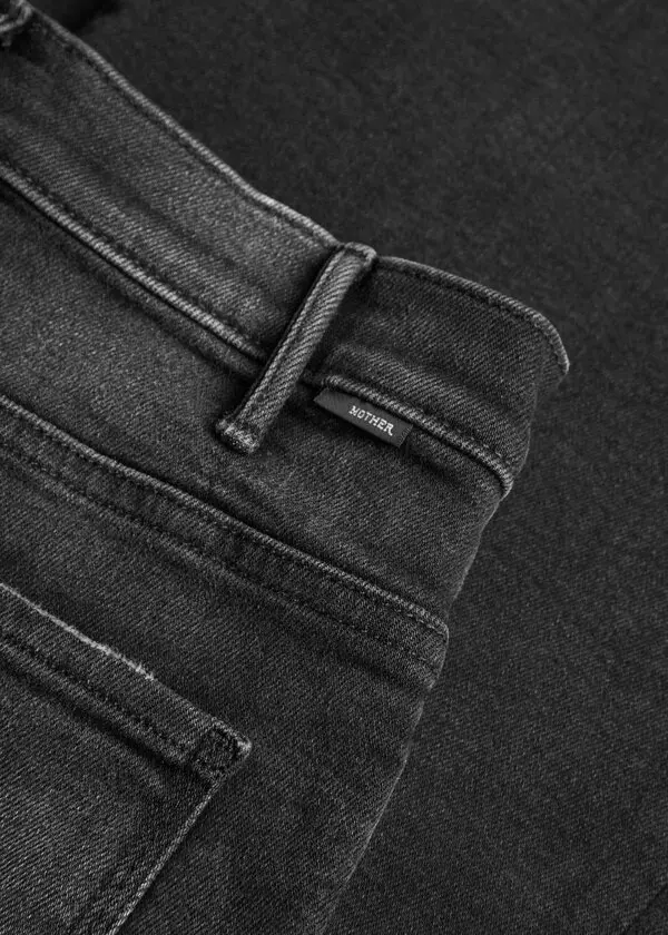MOTHER The Hustler Roller Sneak Wide-leg Jeans - Black
