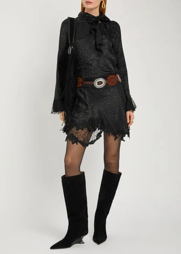 Isabel Marant Reanna Asymmetric Lace Mini Skirt