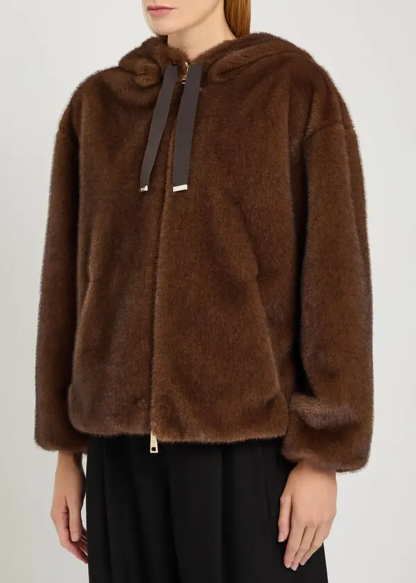 Herno Hooded Faux Fur Jacket