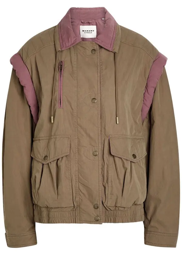 Isabel Marant Quilted Brushed Cotton Jacket - Khaki