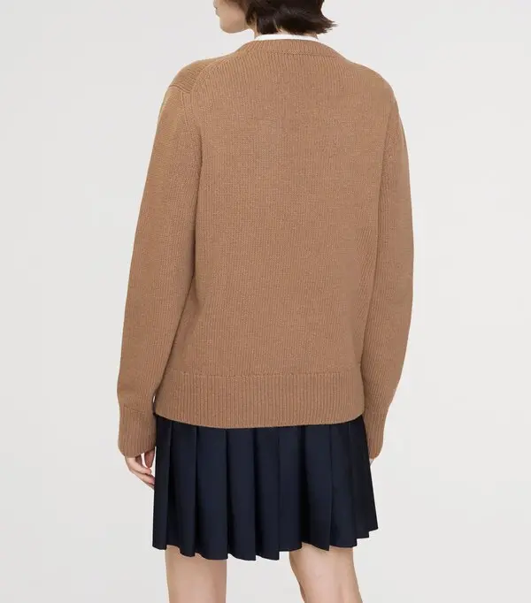 Burberry Wool-cashmere Logo Sweater - Beige