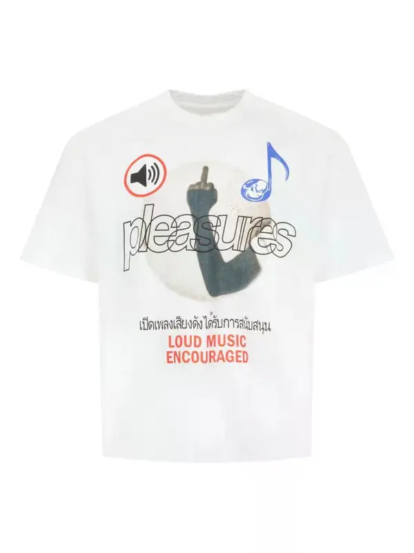 PLEASURES Loud Music Graphic T-shirt - White
