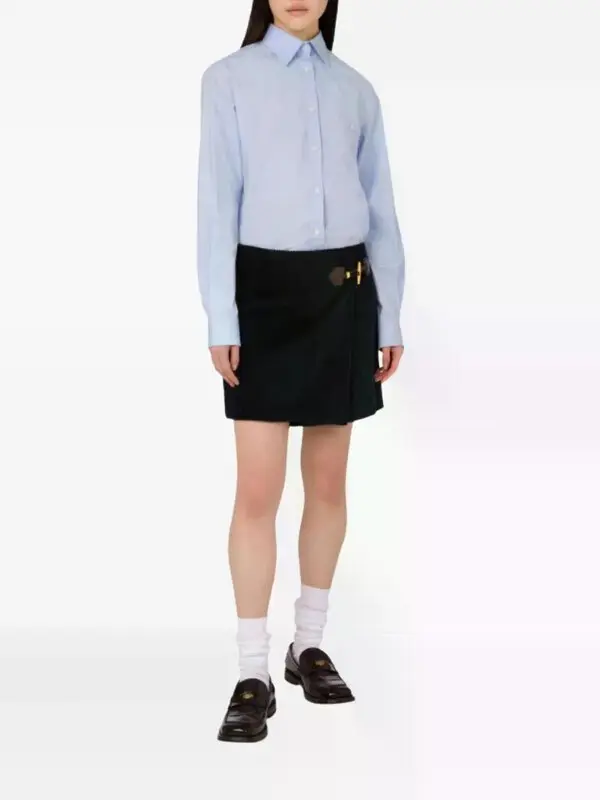 Moschino Corduroy Mini Wrap Skirt With Buckle