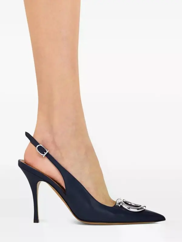FERRAGAMO 90mm Maxi Gancini Slingback Pumps
