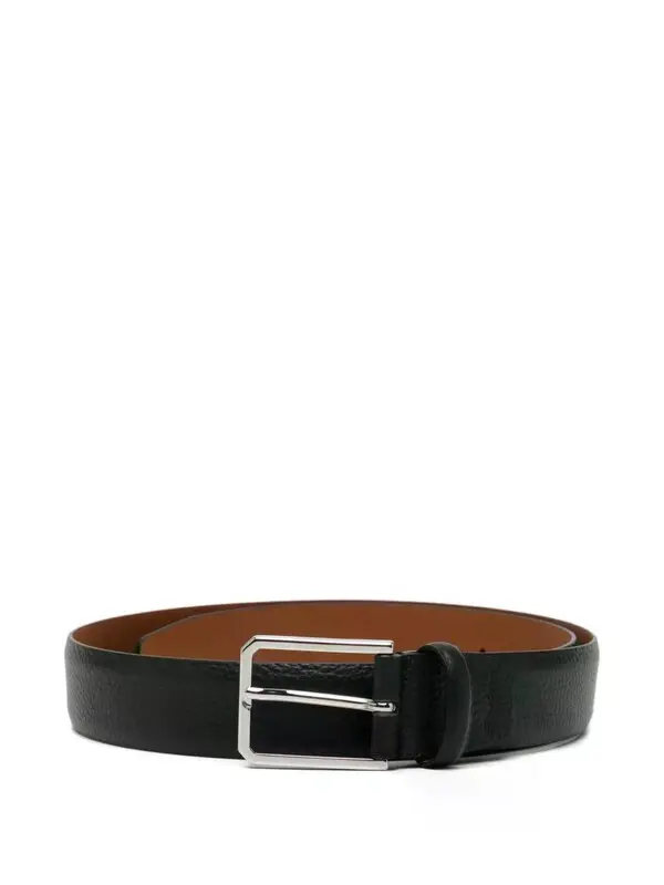 Santoni Leather Belt - Black