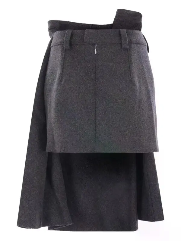 AUGUST BARRON Asymmetric Wool Skirt