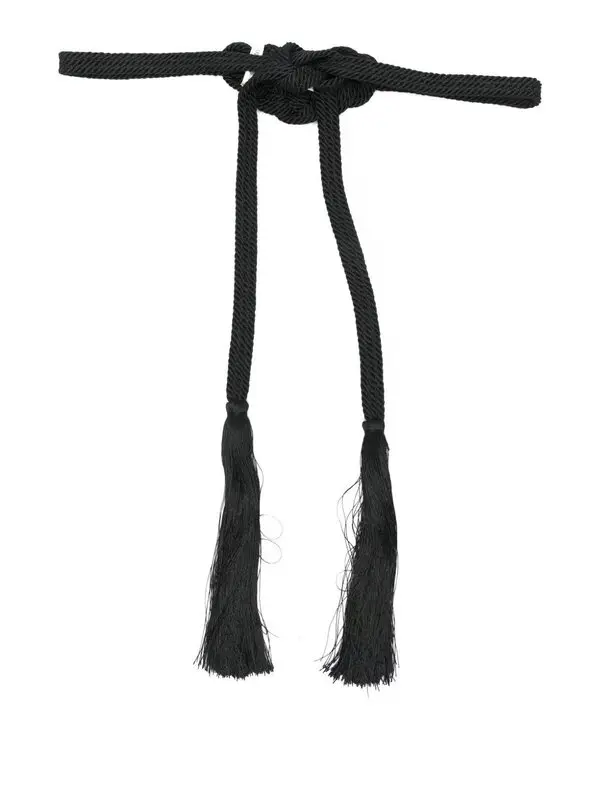 FORTE_FORTE Knotted Tassel Belt - Black