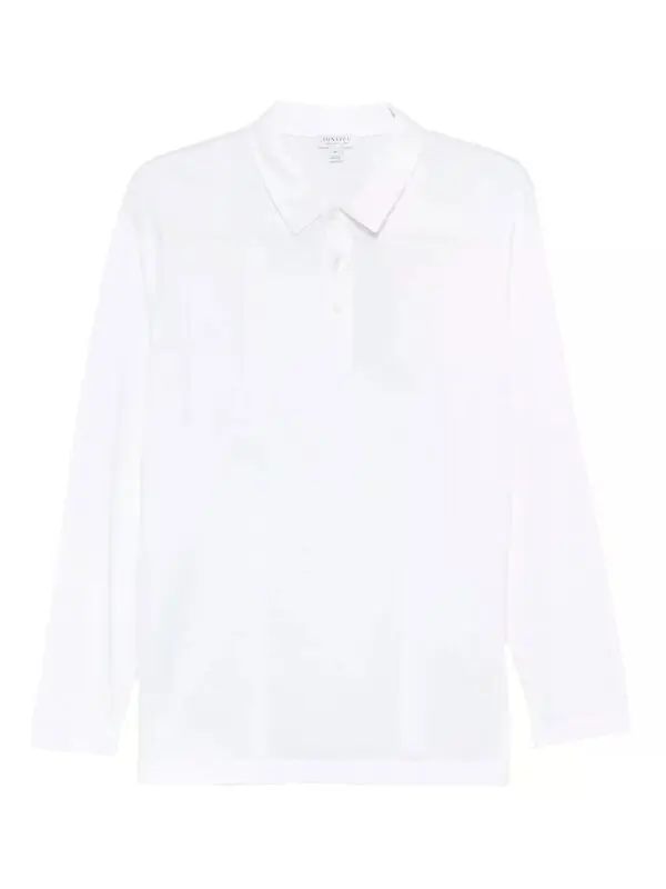 Sunspel Buttoned Polo Shirt - White