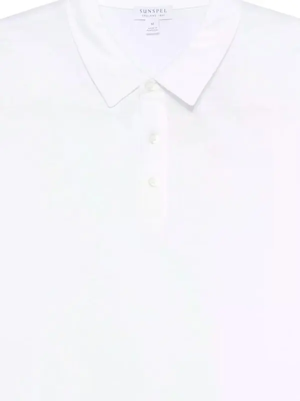 Sunspel Buttoned Polo Shirt - White