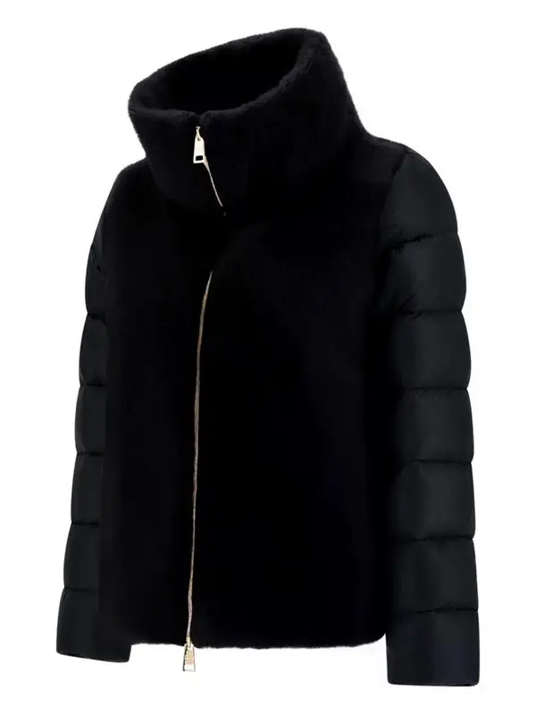 Herno Padded Zip Jacket With Faux Fur Panel