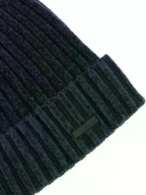 RRD Ribbed Velvet-effect Beanie - Blue