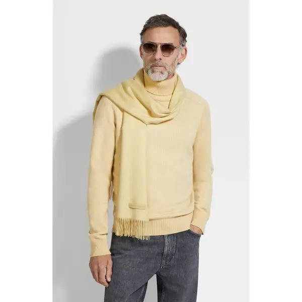 Zegna Oasi Cashmere Scarf - Pastel Yellow