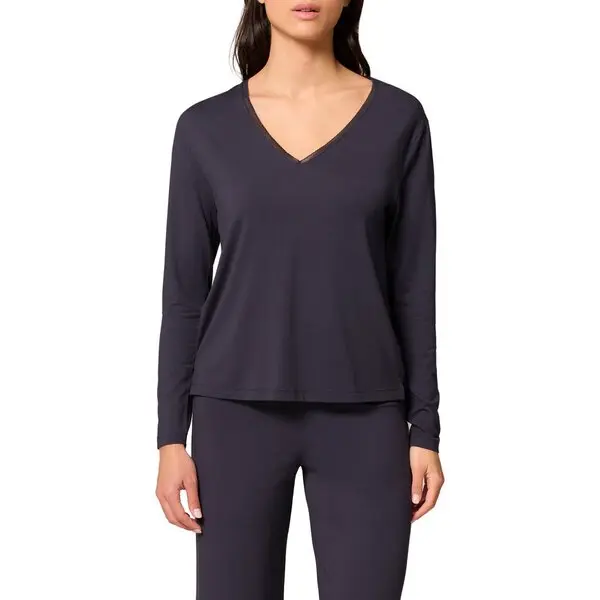 Simone Perele Aurore V-neck Pajama Top - Full Moon