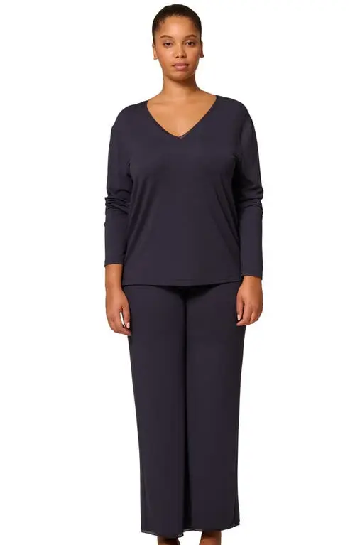 Simone Perele Aurore V-neck Pajama Top - Full Moon