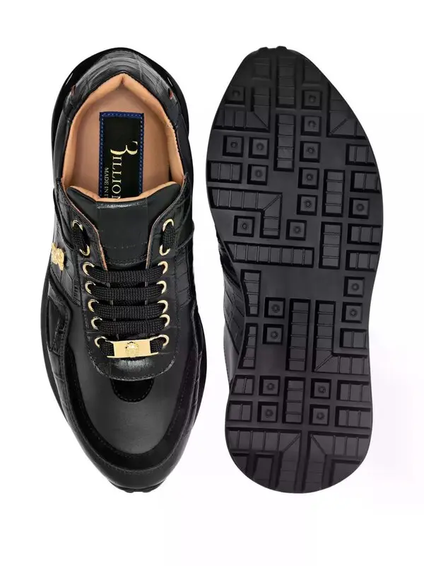 BILLIONAIRE Crocodile-embossed Leather Sneakers