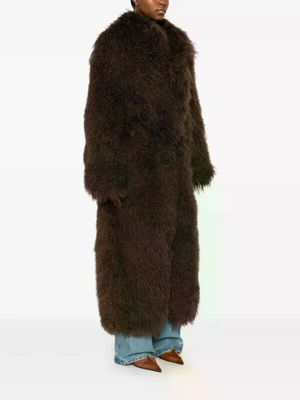 DUCIE Faye Shearling Coat - Brown