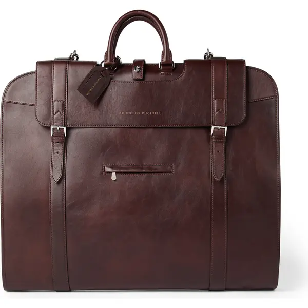 Brunello Cucinelli Calfskin Suit Carrier - Burgundy