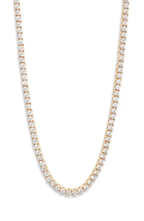 Nordstrom 3mm Cubic Zirconia Tennis Necklace In 14k Gold Layer Or Platinum Layer - Clear- Gold
