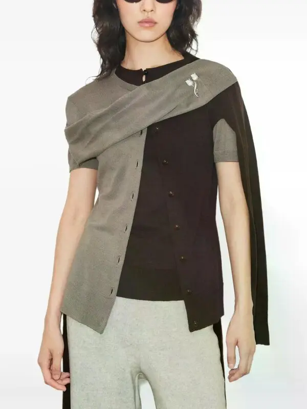 Tory Burch Colourblock Brooch Cardigan