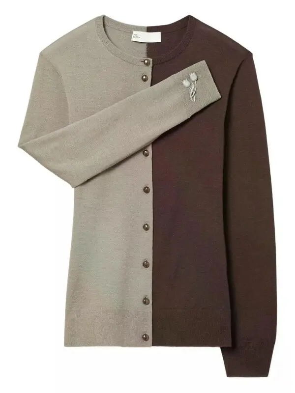 Tory Burch Colourblock Brooch Cardigan