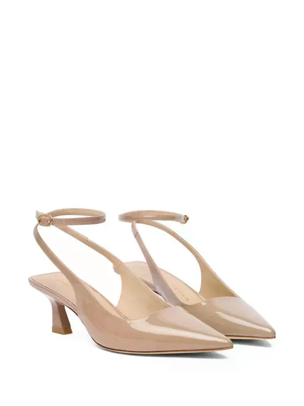 STUART WEITZMAN 50mm Vinnie Ankle-strap Sculptural-heel Pumps - Neutrals